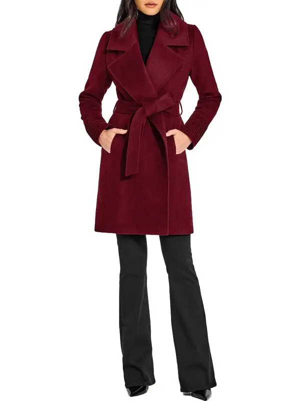 Sentaler Alpaca And Wool Wrap Coat - Garnet Red