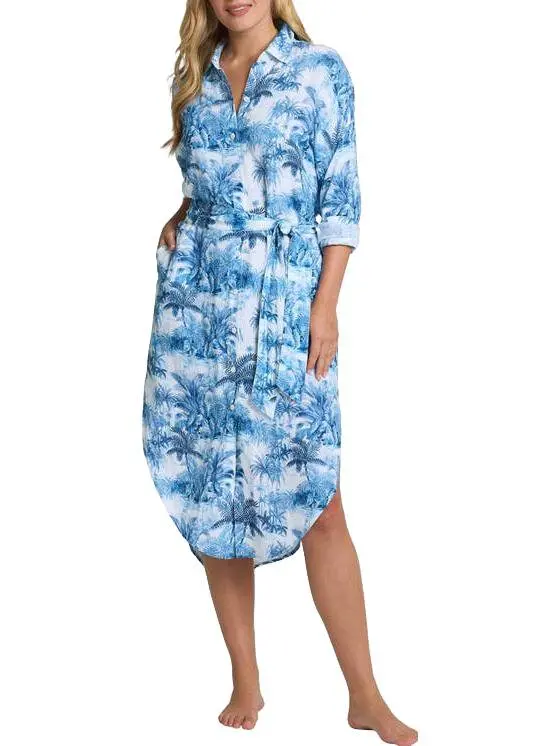 Tommy Bahama St. Lucia Toile Shirt Dress - Indigo Tide