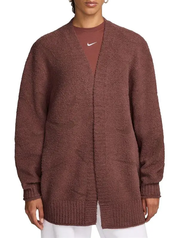 Nike Phoenix Oversized Bouclé Cardigan - Brown