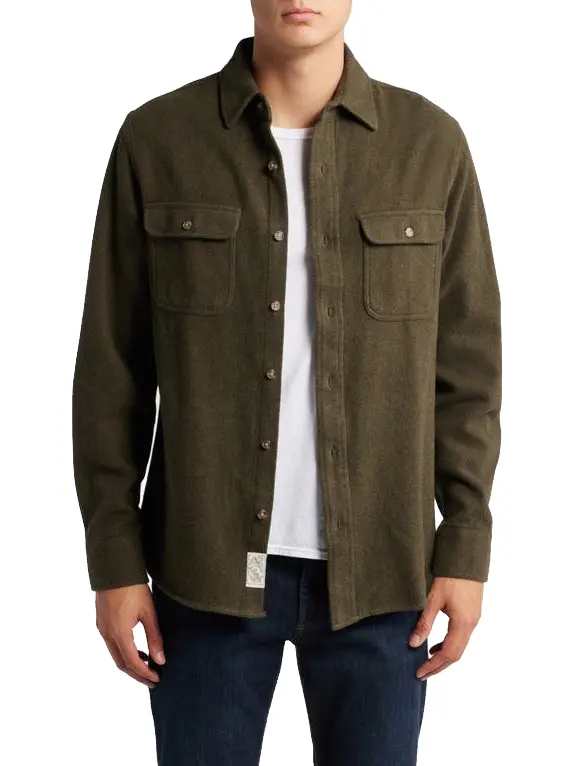 SCHOTT Flannel Work Shirt - Olive
