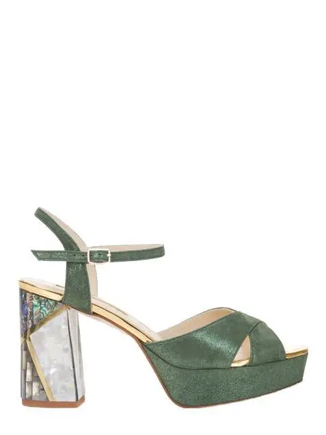 FREYA ROSE Zahra Verde Ankle Strap Heel Sandal - Green