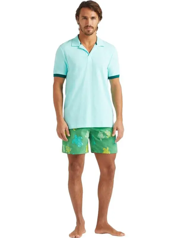 Vilebrequin Solid Cotton Polo - Lagon