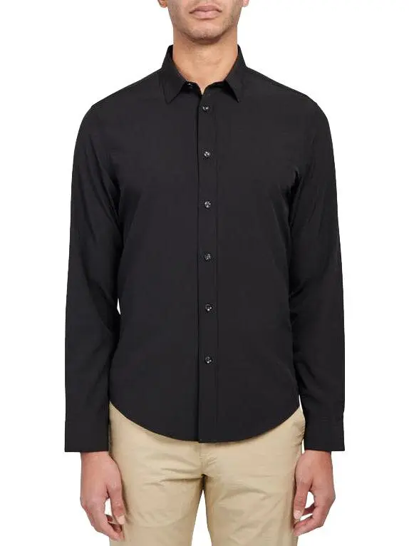 BROOKLYN BRIGADE Slim Fit Performance Long Sleeve Shirt - Black