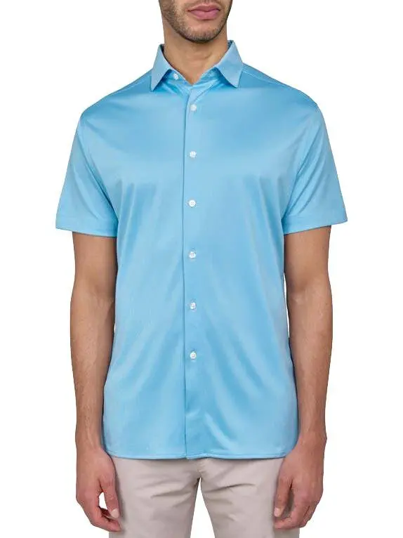 CON.STRUCT Solid Performance Button-down Shirt - Lt Blue