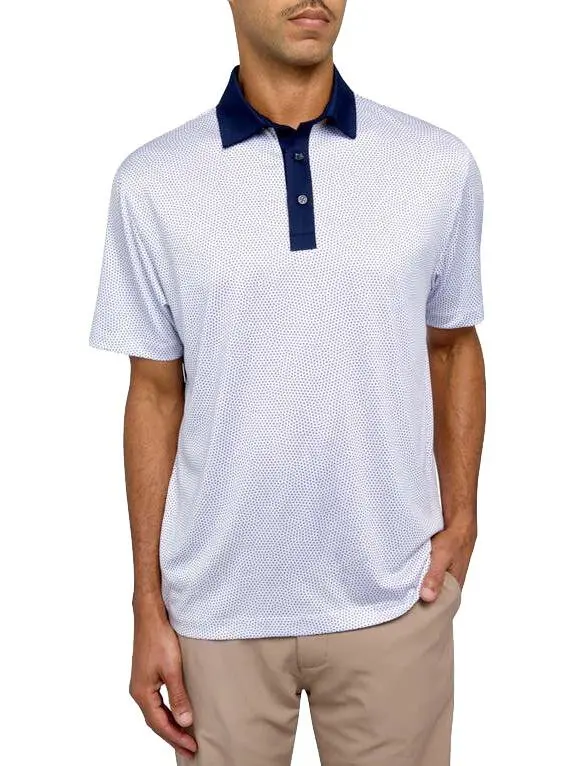 CON.STRUCT Dot Print Performance Golf Polo - White/black