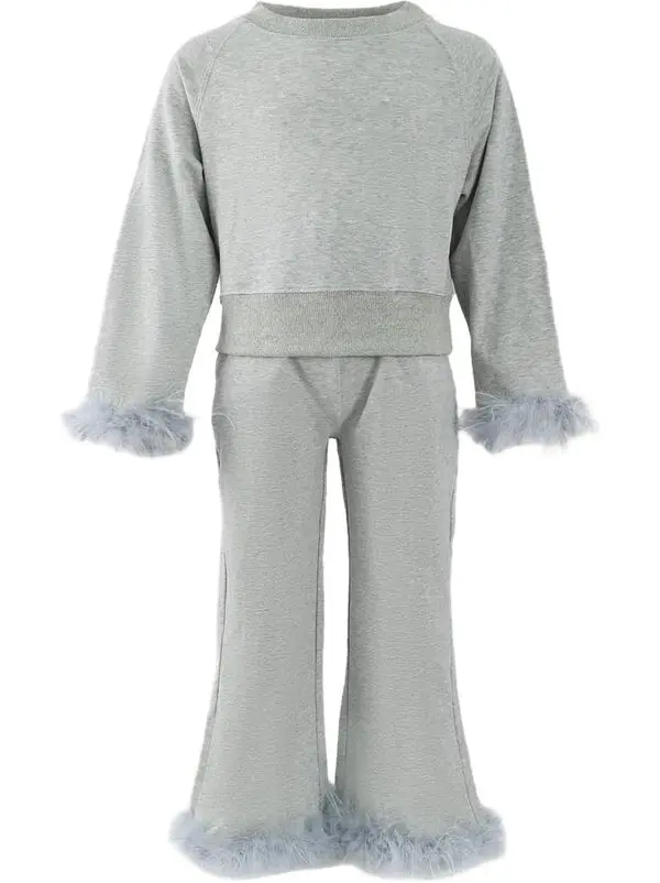 LOLA + THE BOYS Feather Athletic Set - Grey