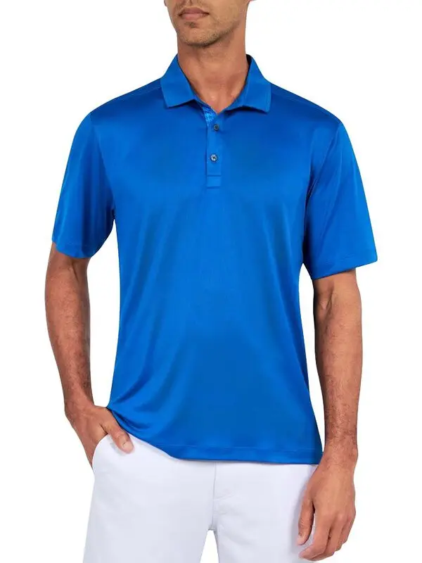 CON.STRUCT Regular Fit Solid Recycled Performance Golf Polo - Blue
