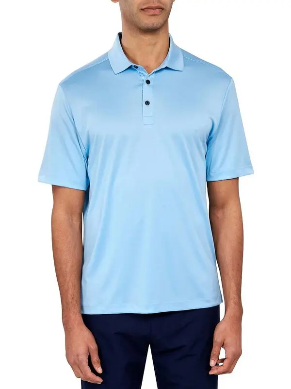 CON.STRUCT Regular Fit Solid Recycled Performance Golf Polo - Lt Blue
