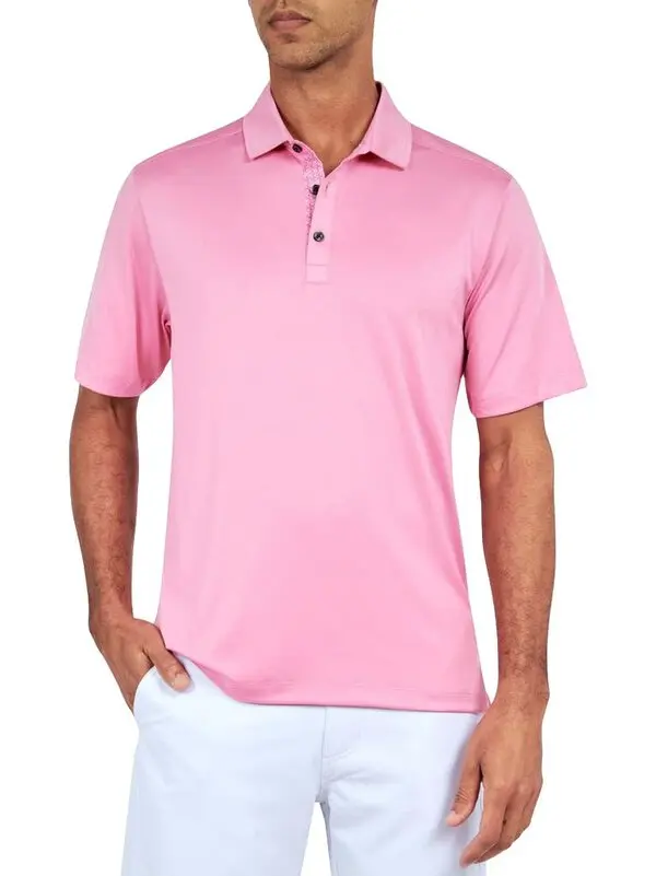 CON.STRUCT Regular Fit Solid Recycled Performance Golf Polo - Pink