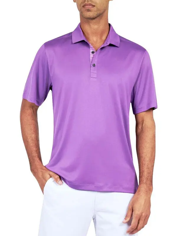 CON.STRUCT Regular Fit Solid Recycled Performance Golf Polo - Purple