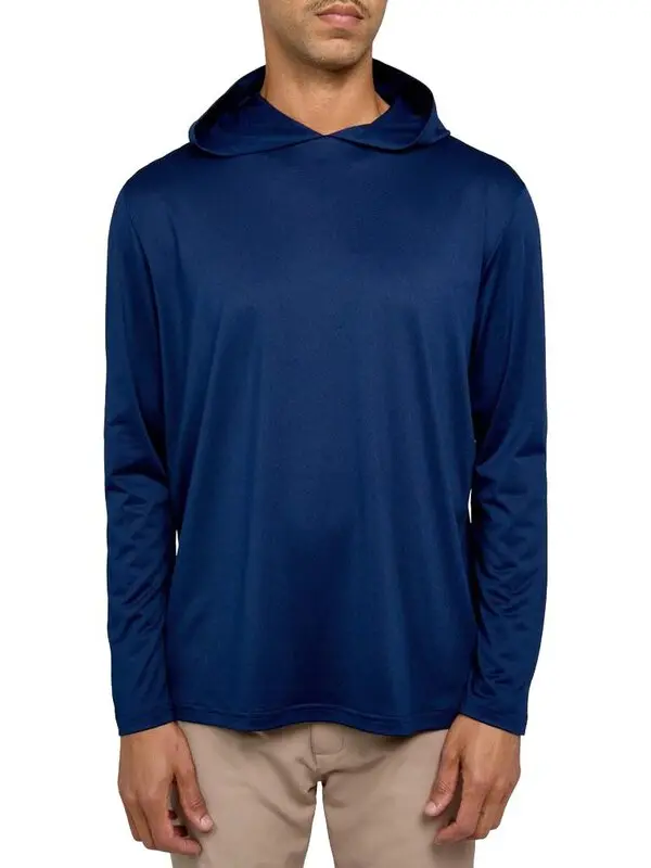 CON.STRUCT Regular Fit Melange Recycled Performance Hoodie - Navy/blue