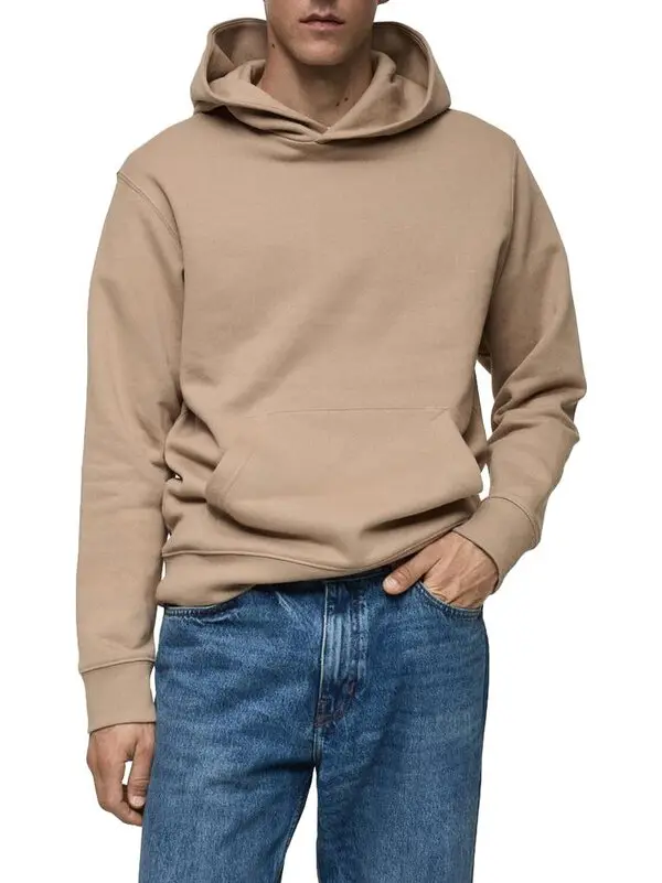 Mango Cotton-blend Pullover Hoodie - Medium Brown