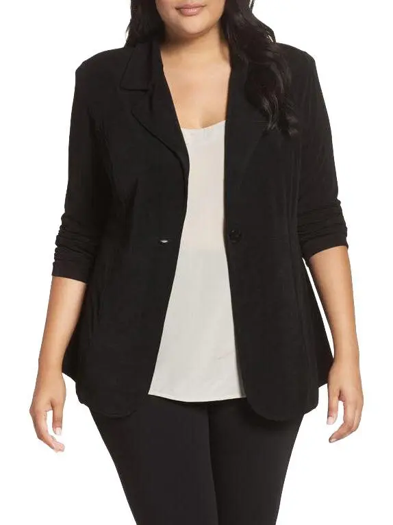 Vikki Vi One-button Stretch Knit Blazer - Black