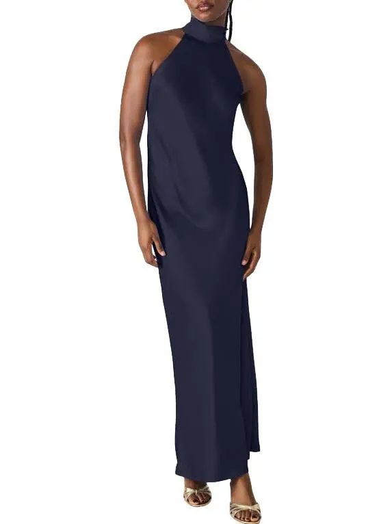 Steve Madden Lara Satin Maxi Dress - Marine