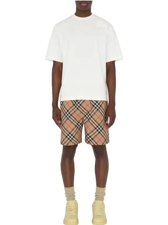 Burberry Check Twill Shorts - Sand