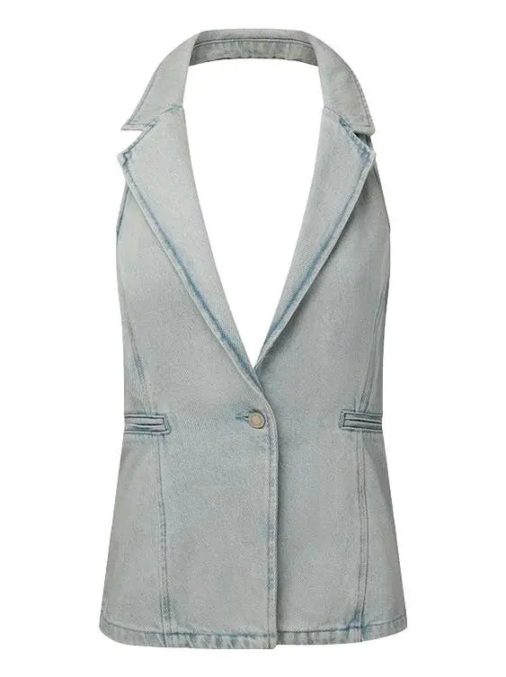 WeWoreWhat Denim Vest - Super Light