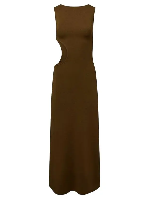 WeWoreWhat Cut Out Boat Neck Dress - Kangaroo