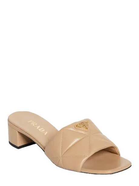Prada Diagram Slide Sandal - Sabbia