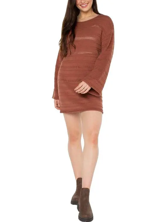 Roxy Bondi Sunset Long Sleeve Sweater Dress - Russet