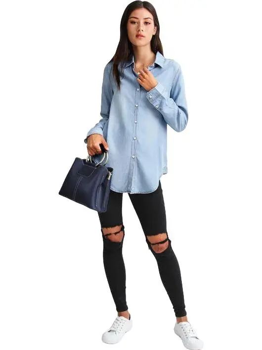 BELLE & BLOOM Keep Me Wild Denim Shirt - Indigo