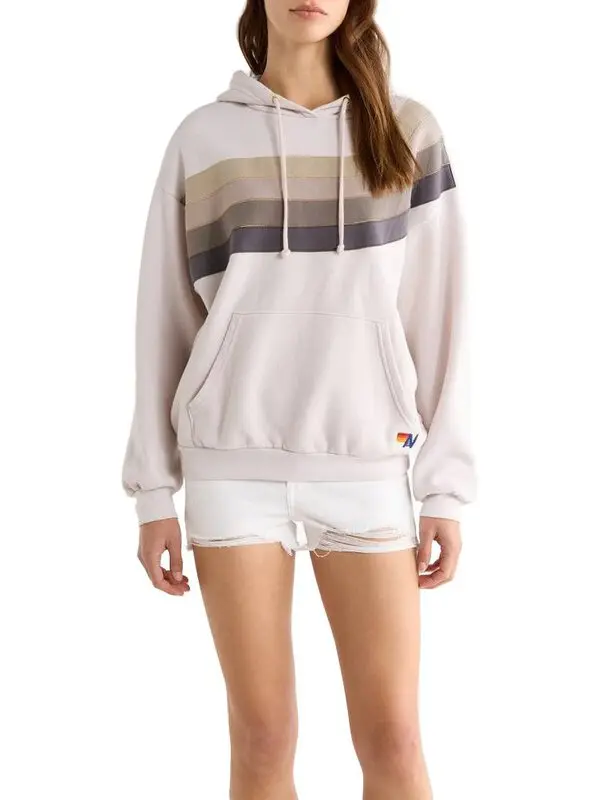 Aviator Nation Wave Stripe Hoodie - Dove Grey/charcoal