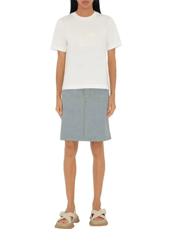 Burberry Ekd Cotton T-shirt - Chalk