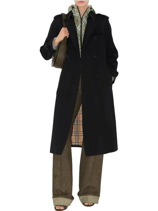 Burberry Long Waterloo Heritage Trench Coat - Black