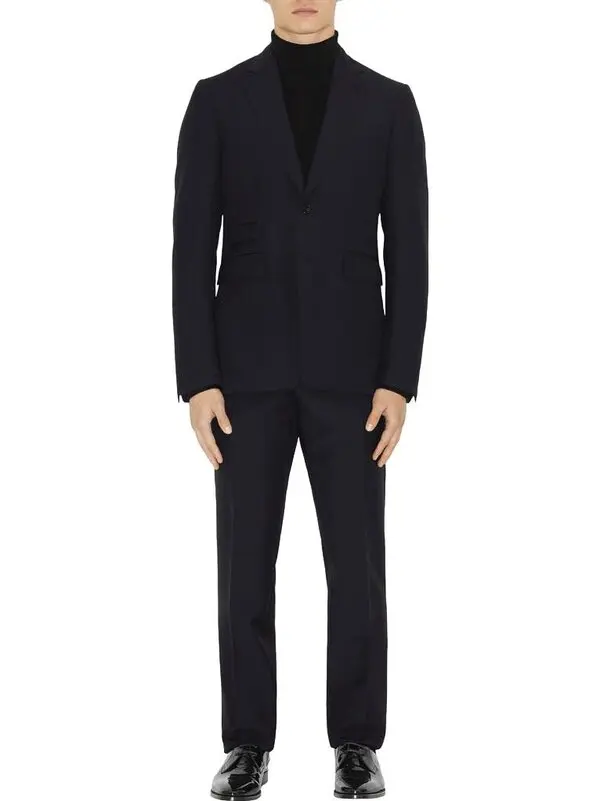 Burberry Wool Mohair Tailored Jacket - Navy