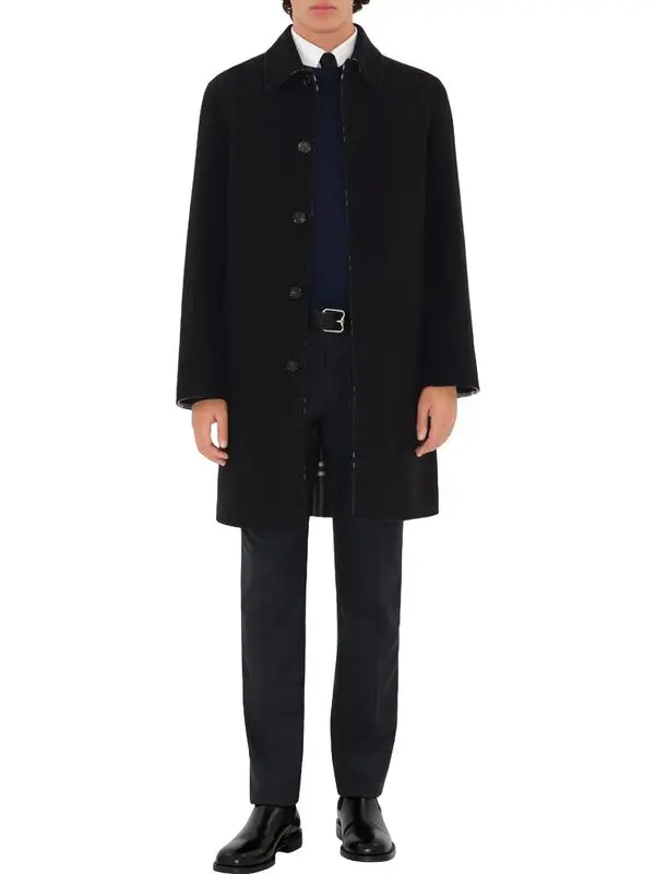 Burberry Mid-length Wool Car Coat - Black/snug