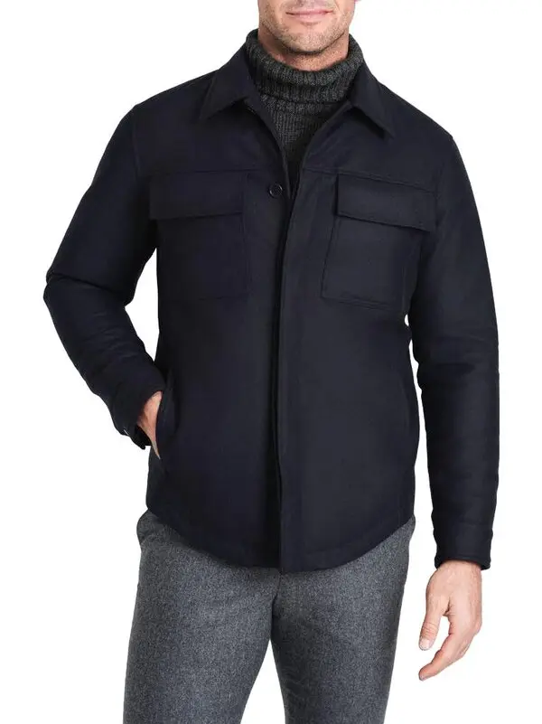 NORWEGIAN WOOL Waterproof Down Field Jacket - Navy