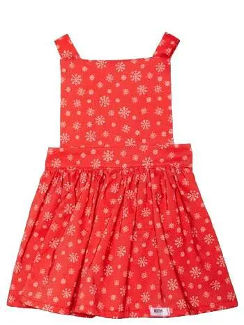 WORTHY THREADS Pinafore Dress With Full Skirt - Red