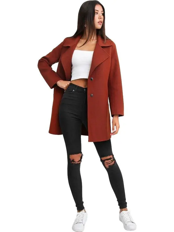BELLE & BLOOM Oversized Wool-blend Jacket - Caramel