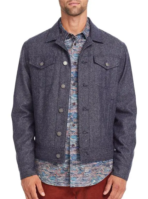 BROOKLYN BRIGADE Slim Fit Trucker Jacket - Navy