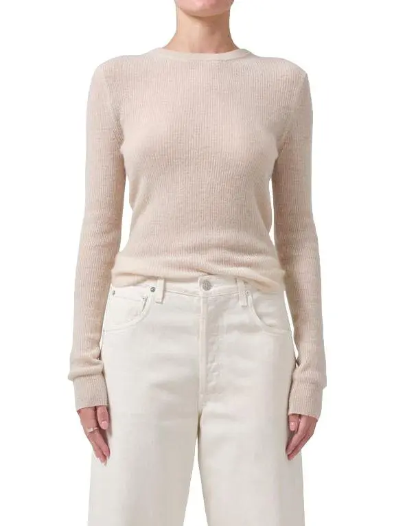 Citizens Of Humanity Alessia Wool & Cashmere Blend Rib Top - Cream