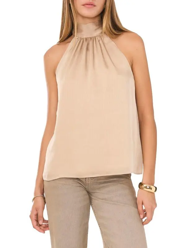 1.State Tie Back Textured Sleeveless Top - Champagne