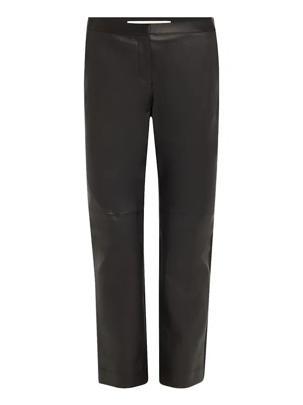 Lafayette 148 New York Leather Cigarette Pants - Black