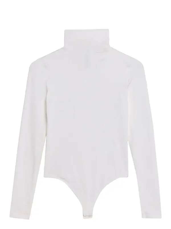 Wolford Colorado Turtleneck Thong Bodysuit - White