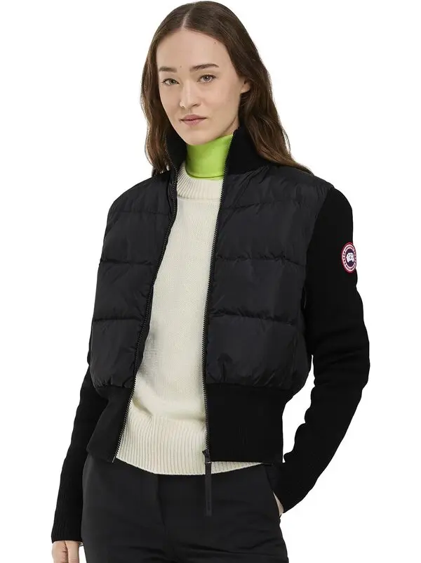 Canada Goose Hybridge Wide Quilt Knit Jacket - Black