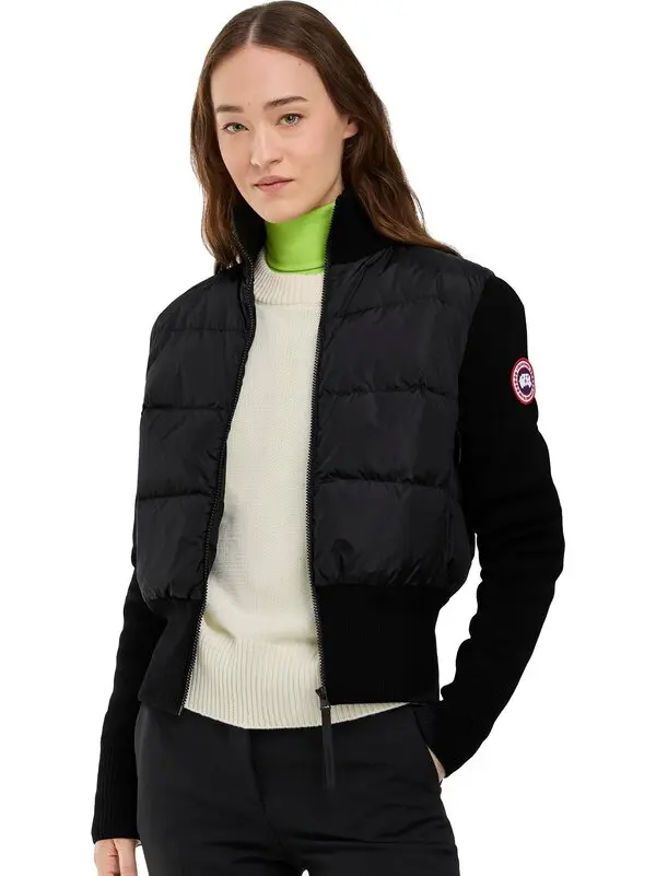 Canada Goose Hybridge Wide Quilt Knit Jacket - Black