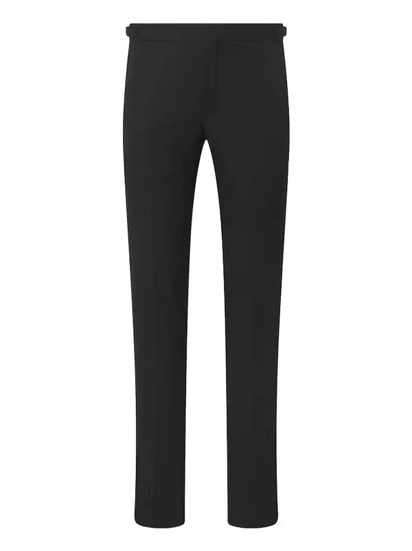 Rubinacci Luca Wool Tuxedo Pants - Black