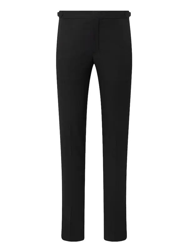 Rubinacci Luca Wool Tuxedo Pants - Black