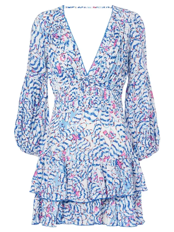 Poupette St Barth Chiara Printed Minidress - Blue