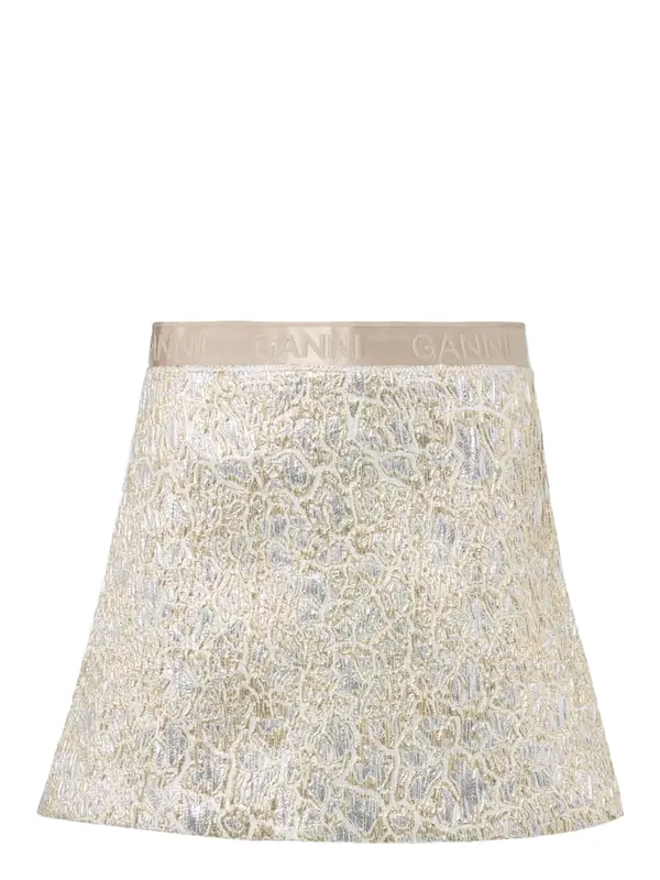 GANNI Brocade Mini Skirt - Metallic