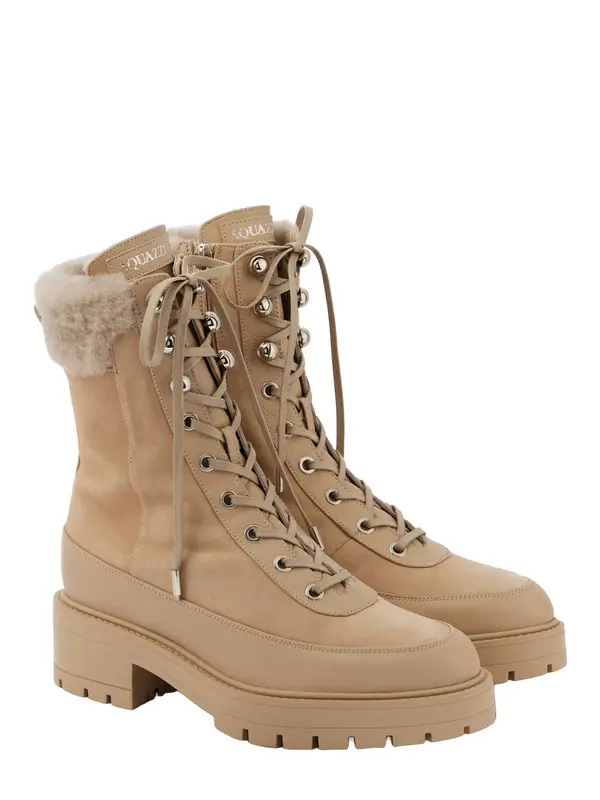 AQUAZZURA Very Cortina Ankle Boots - Beige