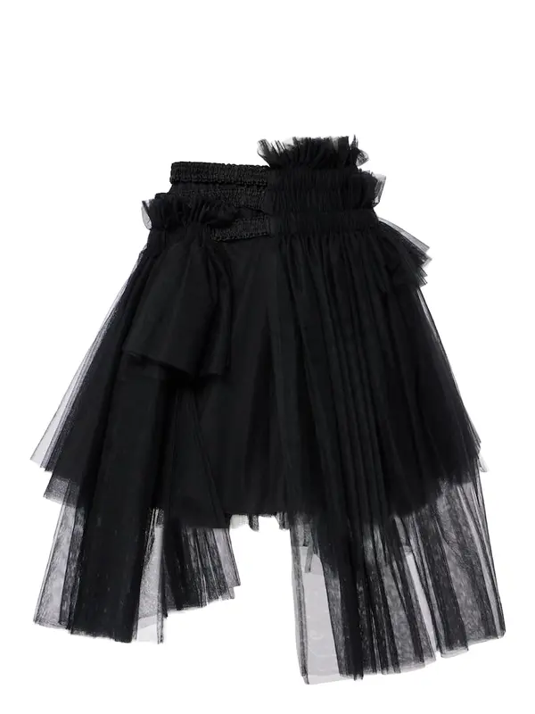 Noir Kei Ninomiya Mesh Midi Skirt - Black