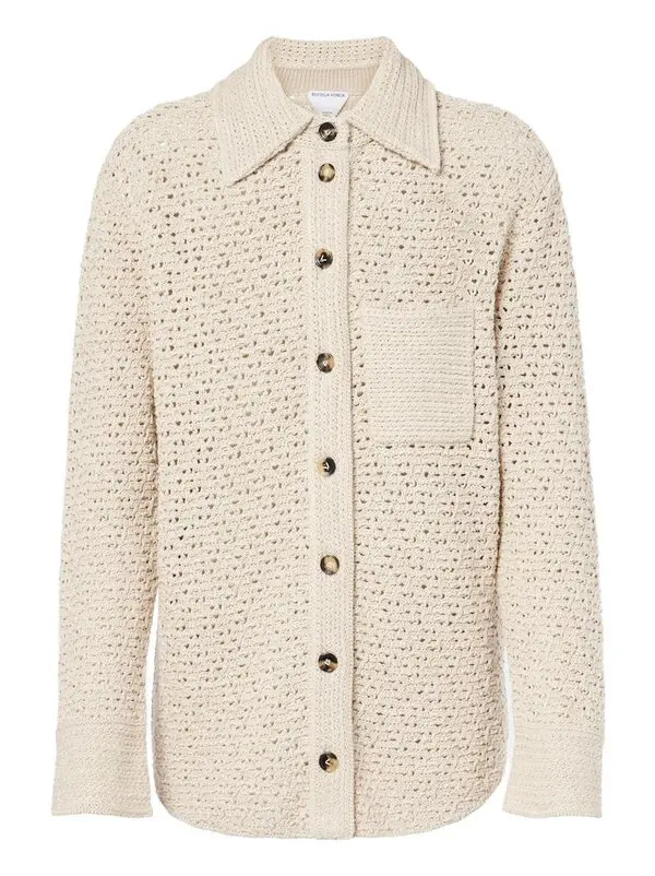 Bottega Veneta Cotton Crochet Shirt - Beige