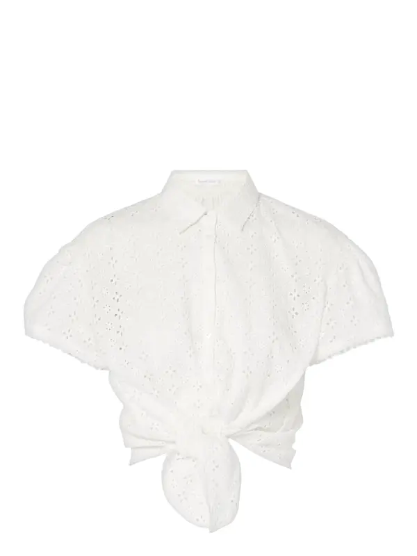 Poupette St Barth Cycas Broderie Anglaise Shirt - White