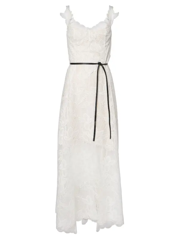 Oscar De La Renta Lace Gown - White