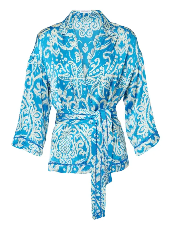 Poupette St Barth Clea Printed Jacket - Blue