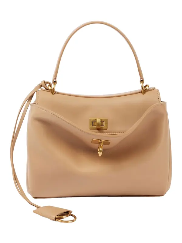 Balenciaga Rodeo Mini Leather Tote Bag - Beige